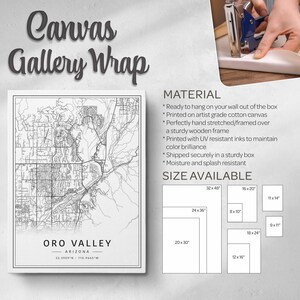Oro Valley Arizona Street Map Print | Acrylic Oro Valley Map Print ...