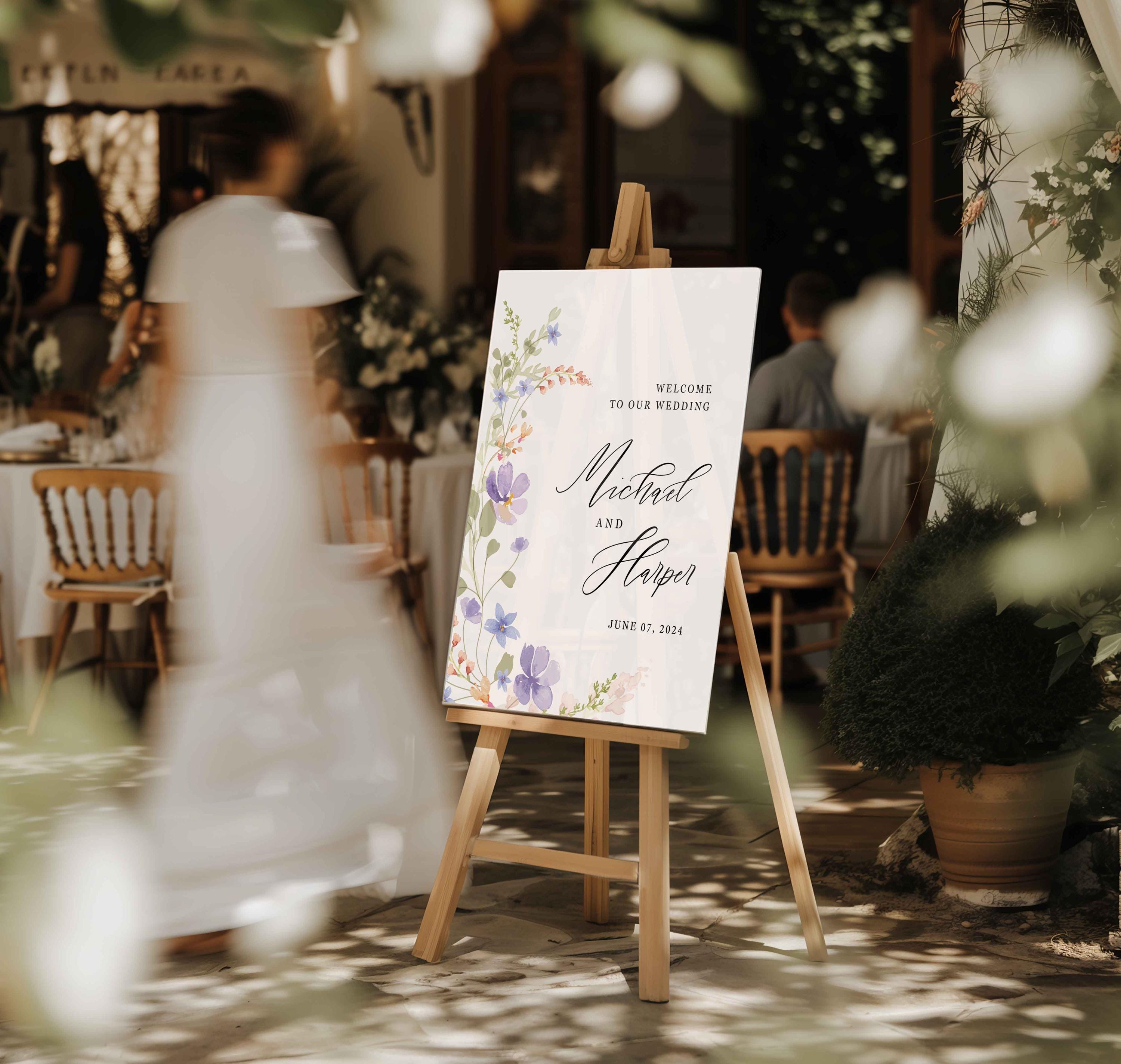 Acrylic Wedding Welcome Sign | Floral Entrance Wedding Sign | Custom ...