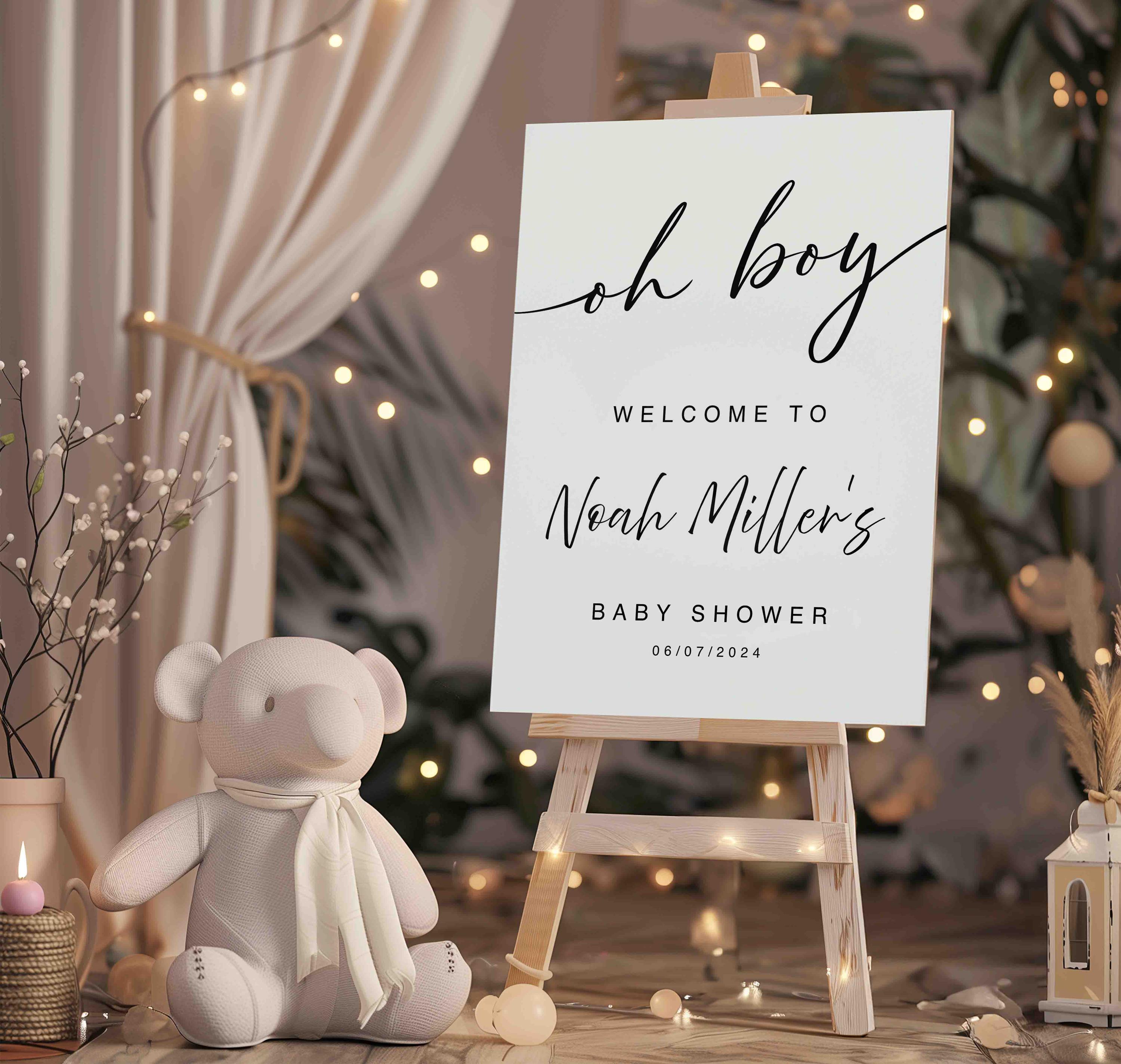 Acrylic Baby Shower Welcome Sign | Custom Baby Shower Sign ...