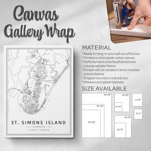 St. Simons Island GA Street Map Print | Acrylic St. Simons Island Map ...