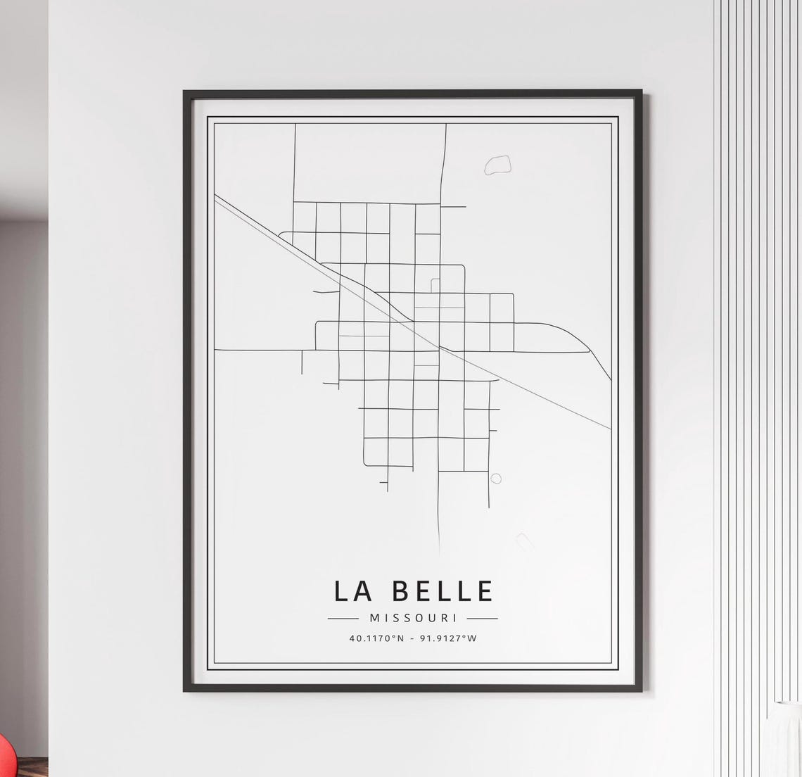 La Belle MO Street Map Print | Acrylic Glass La Belle City Map Print ...