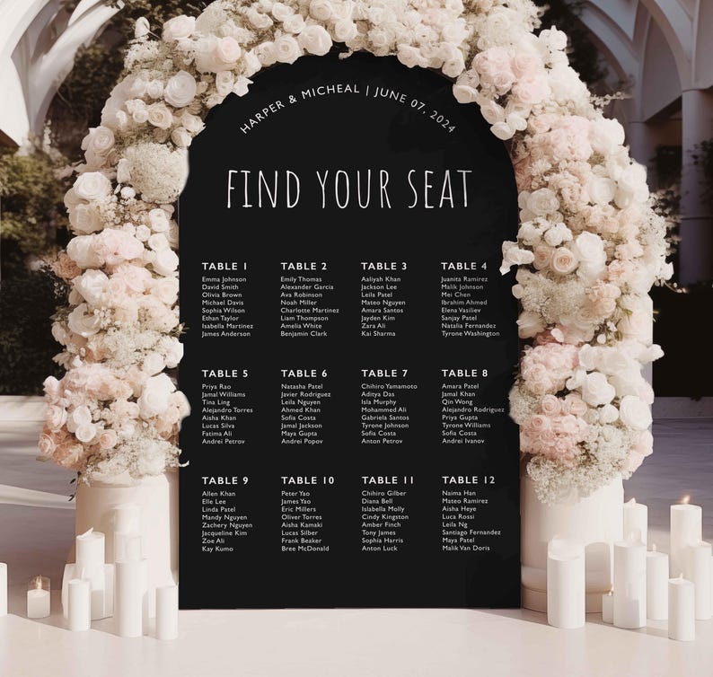 Wedding Seating Chart Acrylic Sign Acrylic Table Seating Chart Wedding ...