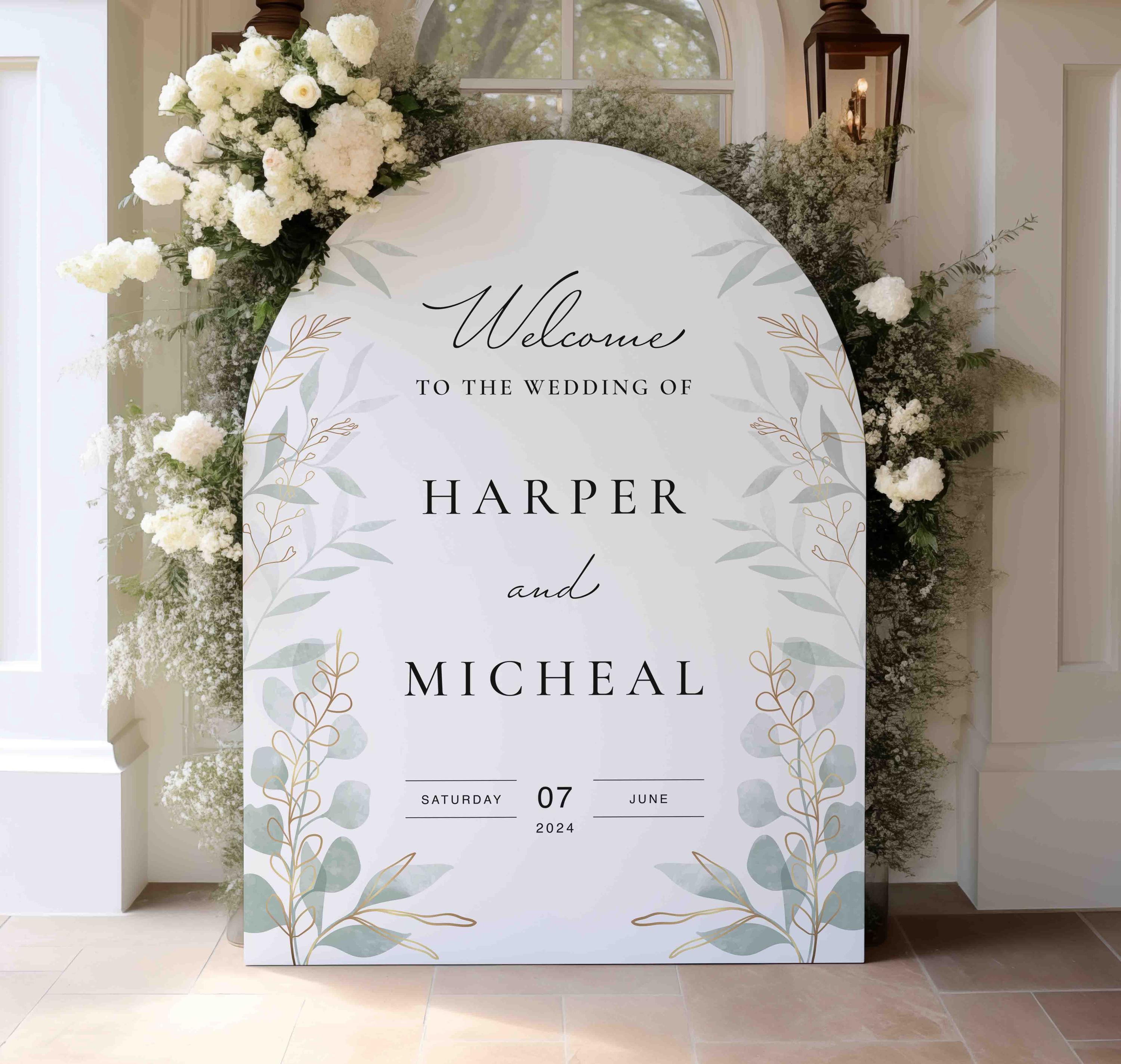 Acrylic Wedding Welcome Sign | Floral Entrance Wedding Sign | Custom ...
