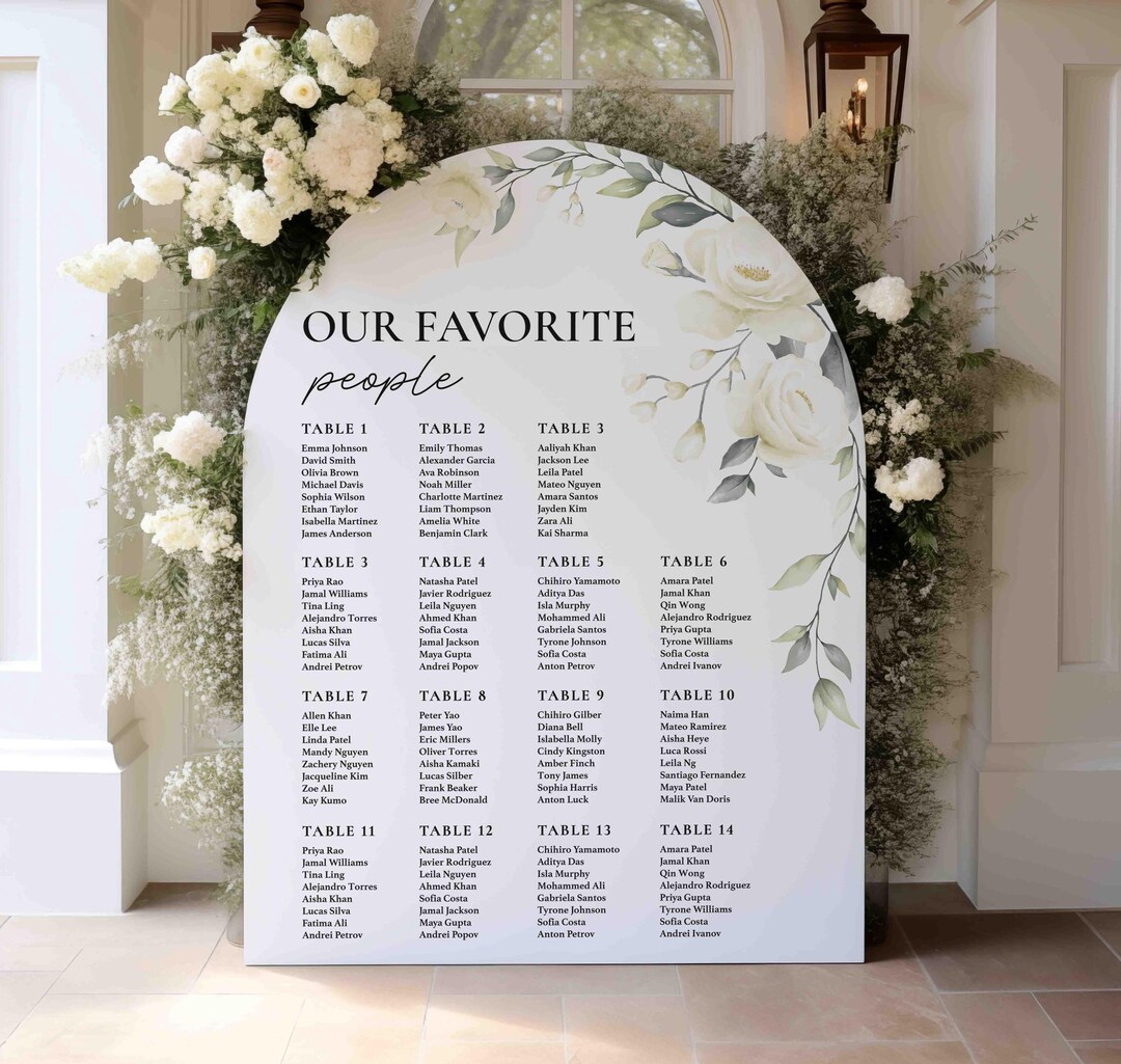 Wedding Seating Chart Acrylic Sign | Acrylic Flora Seating Chart ...