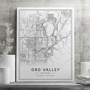 Oro Valley Arizona Street Map Print | Acrylic Oro Valley Map Print ...