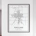 Portland Indiana Street Map Print | Acrylic Glass Portland City Map ...