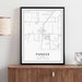Ponder Texas Street Map Print | Acrylic Ponder City Map Print | Canvas ...