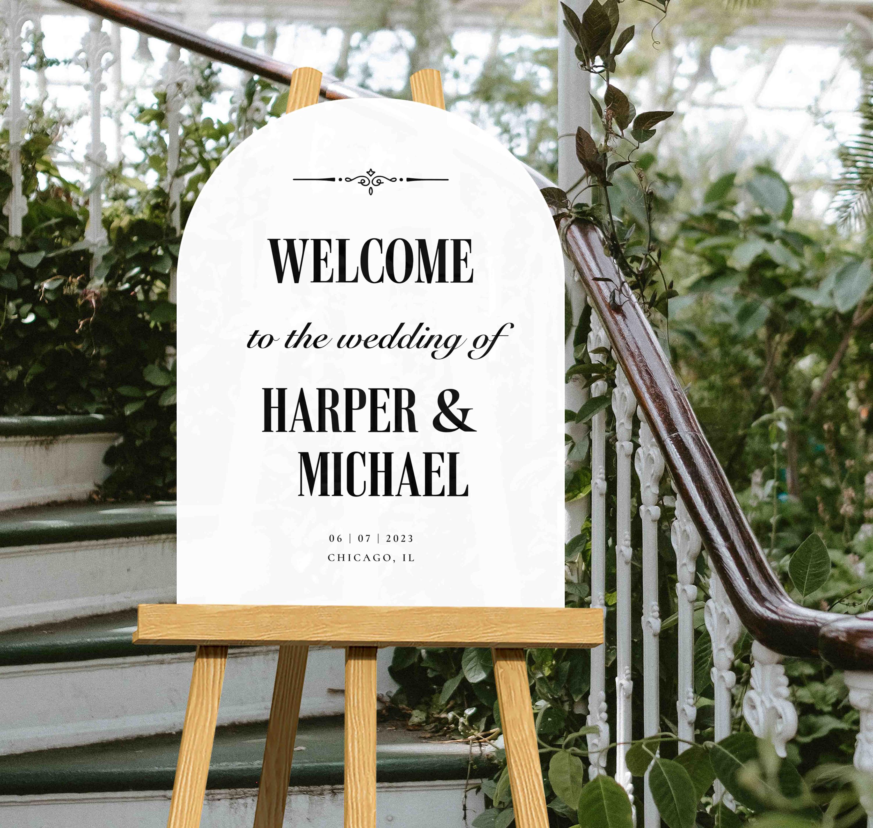 Acrylic Wedding Welcome Sign Entrance Wedding Sign Custom Wedding Sign ...