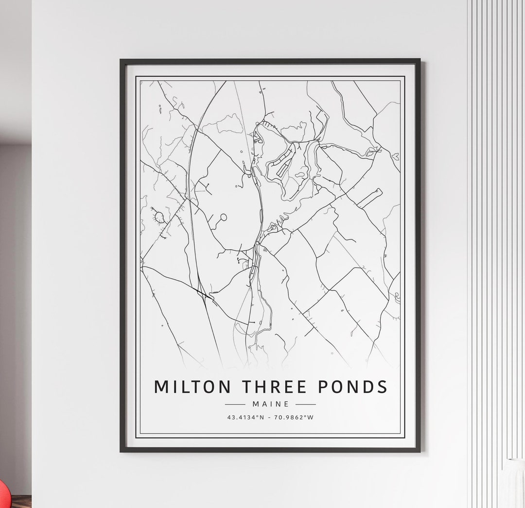 Milton Three Ponds Street Map Print | Acrylic Glass Milton Three Ponds ...