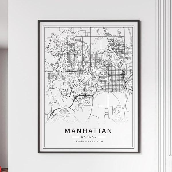 Manhattan Map - Etsy