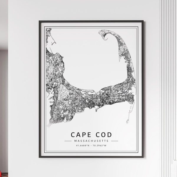 Cape Cod Map Poster - Etsy
