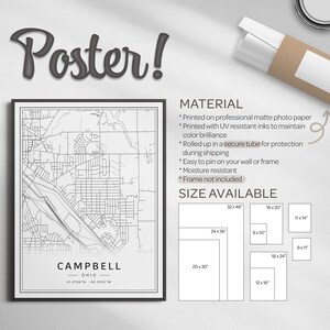 Campbell OH Street Map Print | Acrylic Glass Campbell City Map Print ...