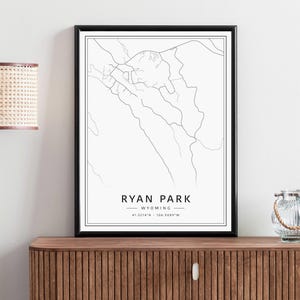Ryan Park WY Street Map Print | Acrylic Glass Ryan Park Map Print ...