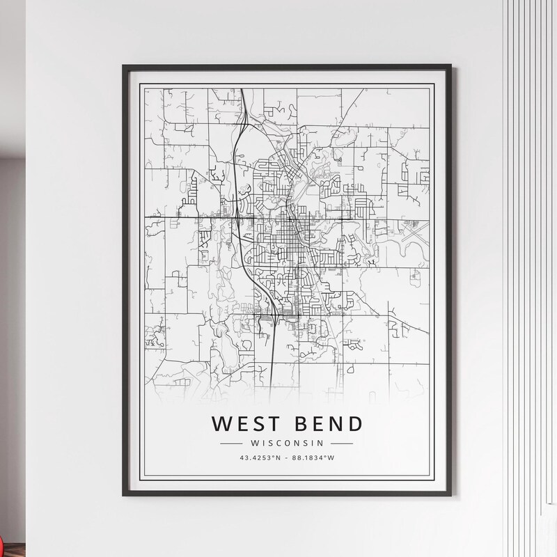 Map West Bend - Etsy