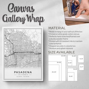 Pasadena California Street Map Print | Acrylic Glass Pasadena Map Print ...