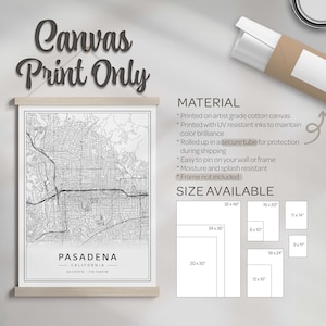 Pasadena California Street Map Print | Acrylic Glass Pasadena Map Print ...