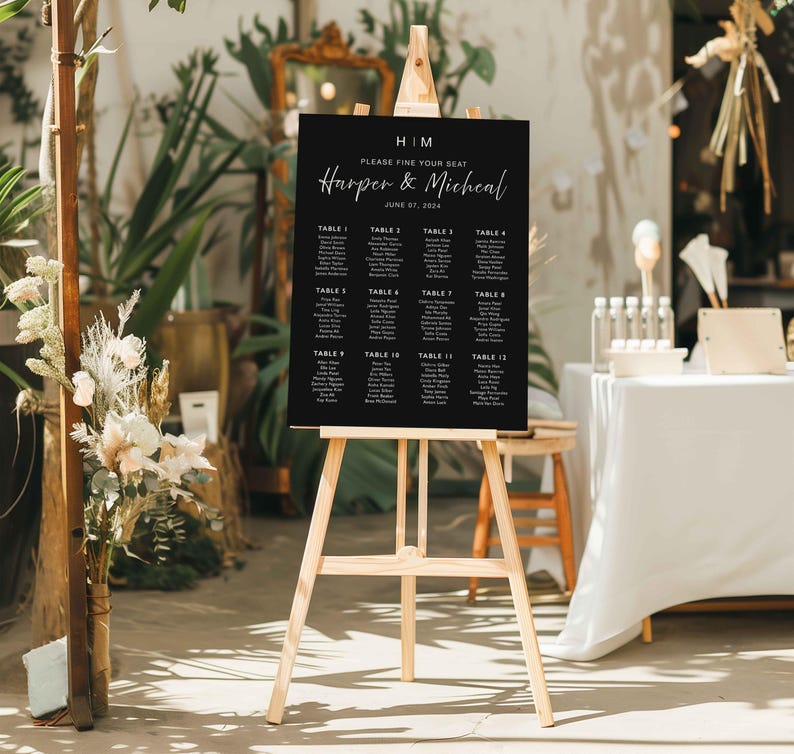 Wedding Seating Chart Acrylic Sign | Acrylic Table Seating Chart ...