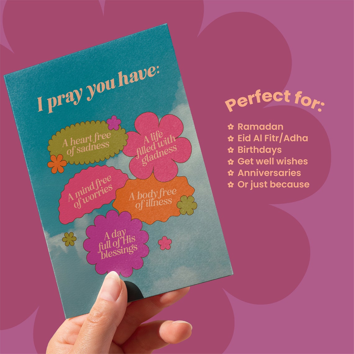 Islamic Greeting Card With Envelope for Dua Ramadan Eid Gift Wedding ...