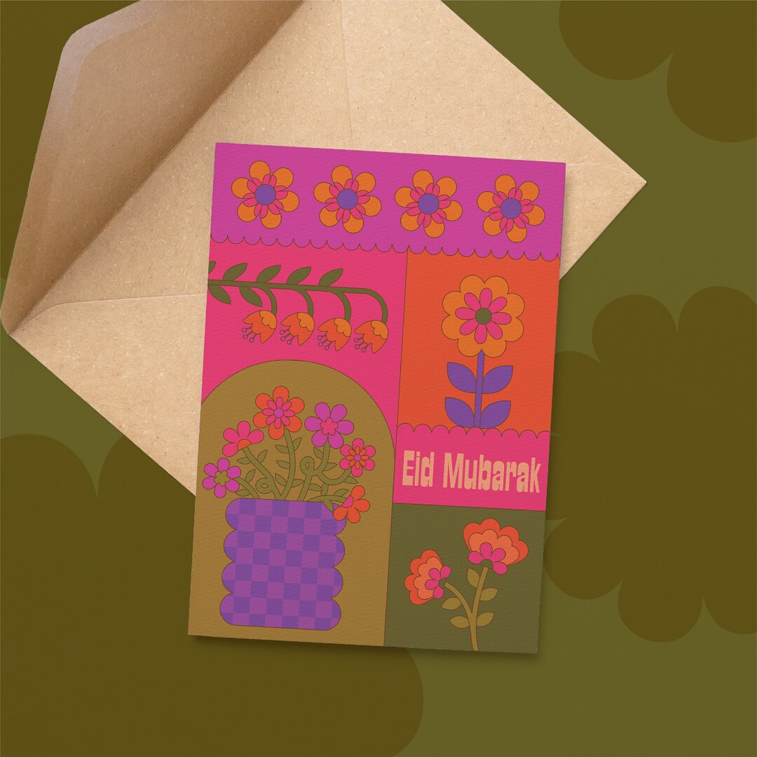 Eid Mubarak Eid Card, Ramadan Greeting Card With Envelope for Eidi ...