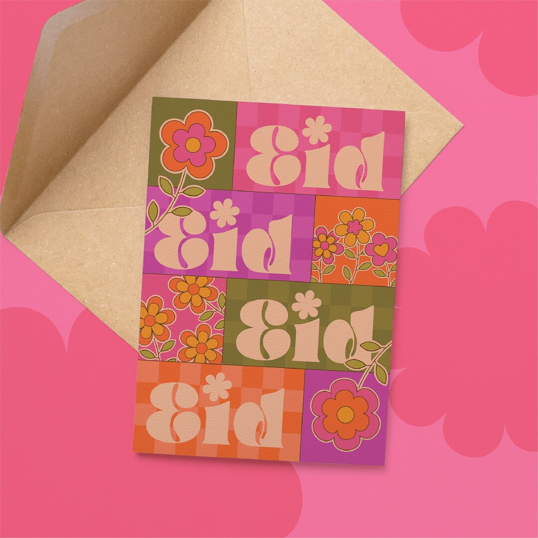 Eid Mubarak Eid Card, Ramadan Greeting Card With Envelope for Eidi ...