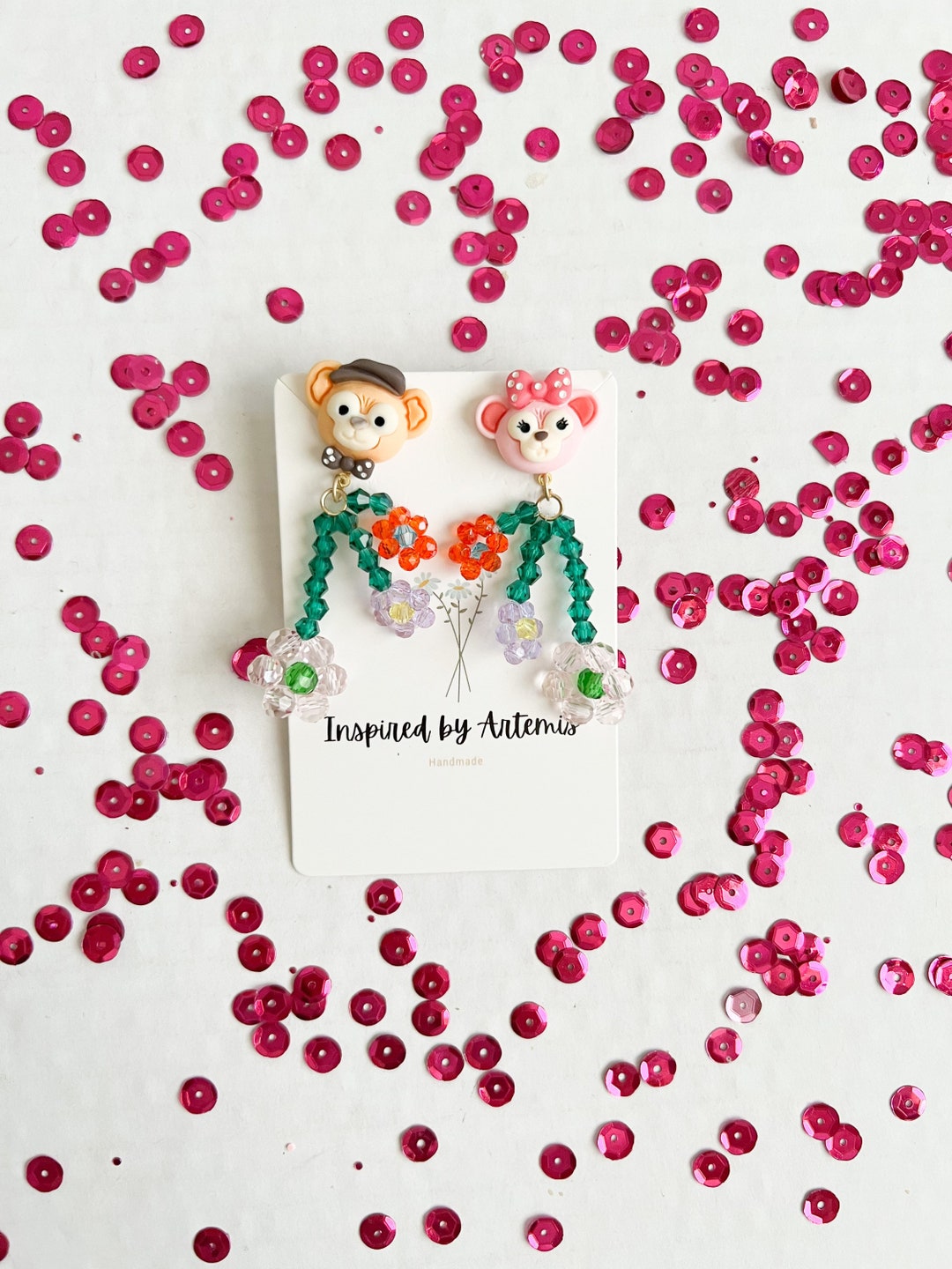 Disney Duffy Bear and Shellie May Earrings - Etsy