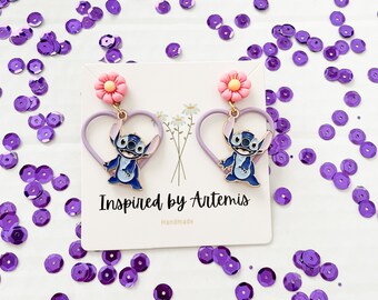 Lilo and Stitch Sterling Silver Earrings - Etsy