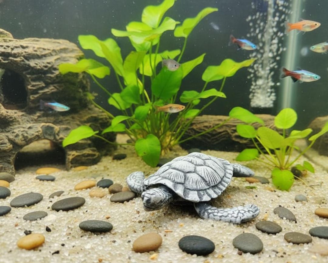 Handcrafted Concrete Sea Turtle Décor – Garden Ornament, Patio Art ...