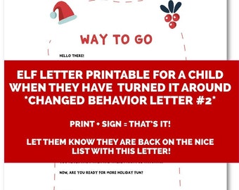 Elf Letter Printable Changed Behavior Around Digital | Etsy