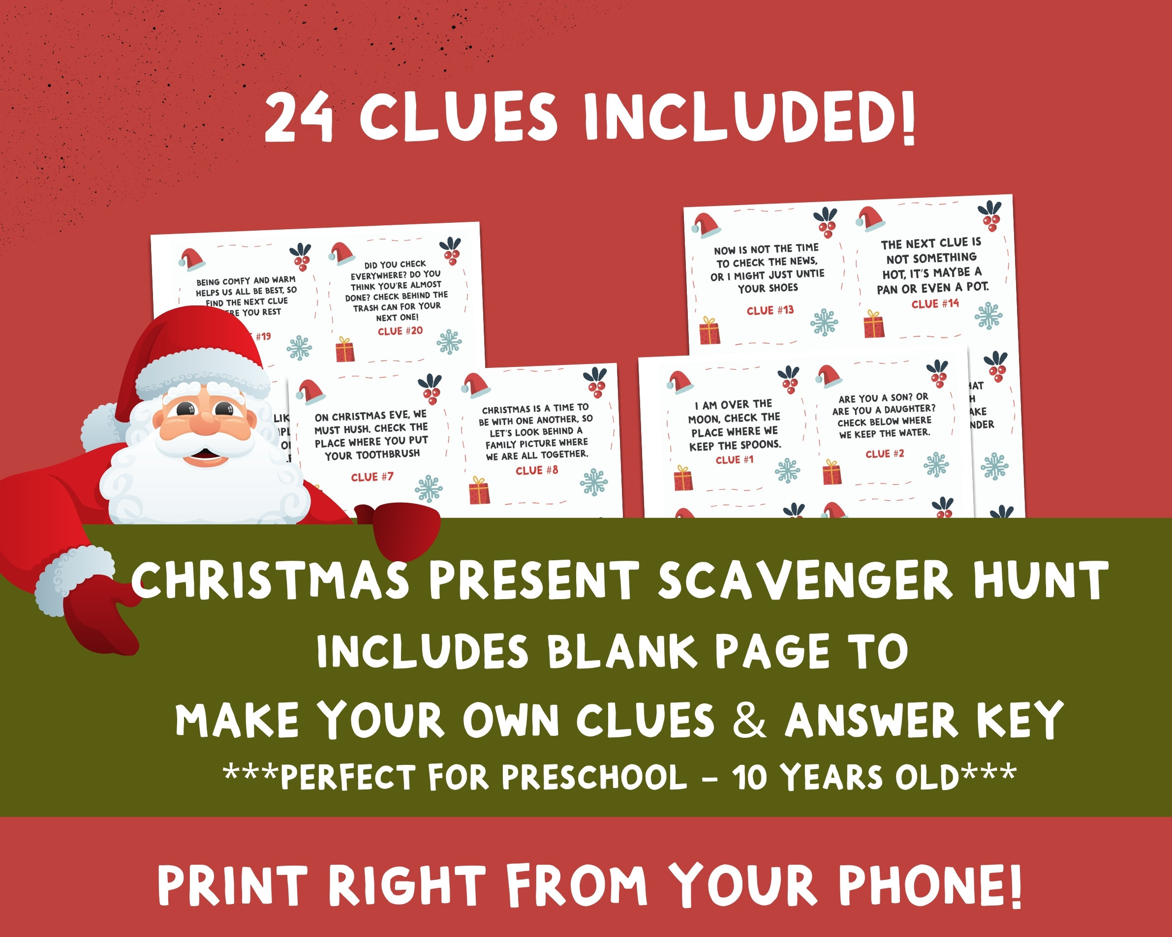 Christmas Present Scavenger Hunt, Treasure Hunt, Big Present Scavenger ...