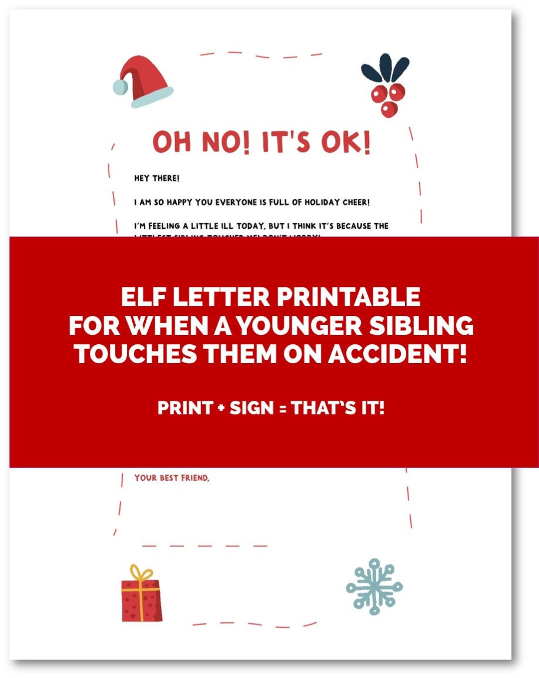 Letter From Your Elf If Sibling Accidently Touched Them - How to Help ...