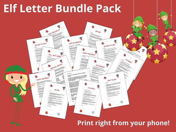 Elf Letter Printable Bundle Pack Elf Kit Return Letter | Etsy