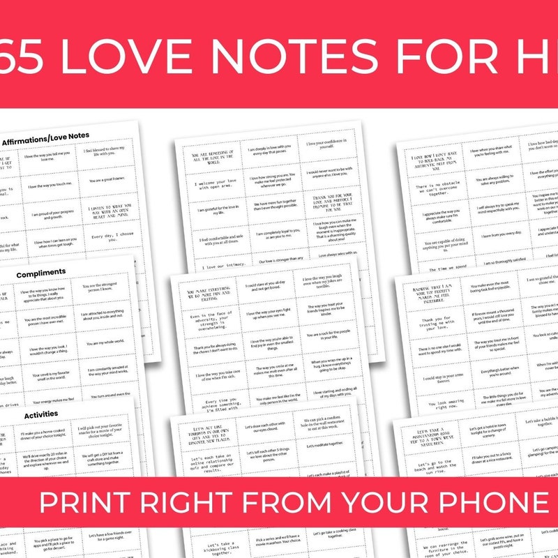 Printable Love Note - Etsy