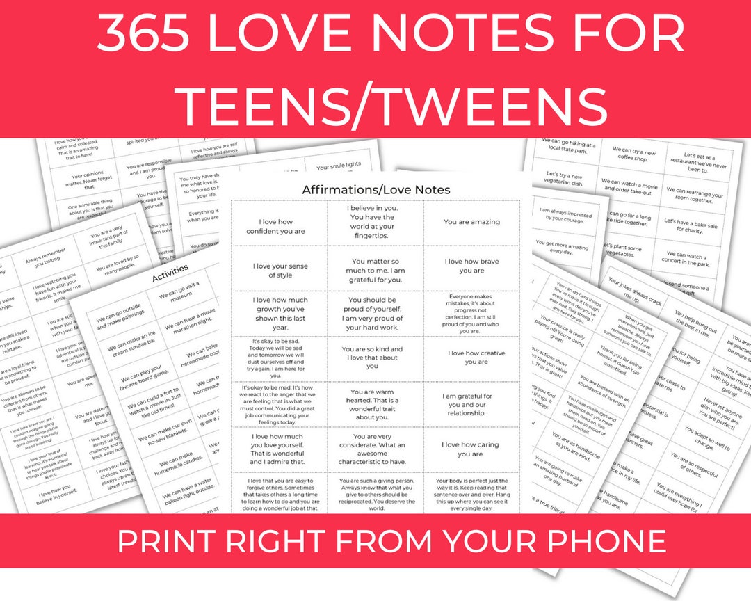 Birthday Gift for Teen, Love Notes, Gifts for Tweens, 365 Reasons Why I ...