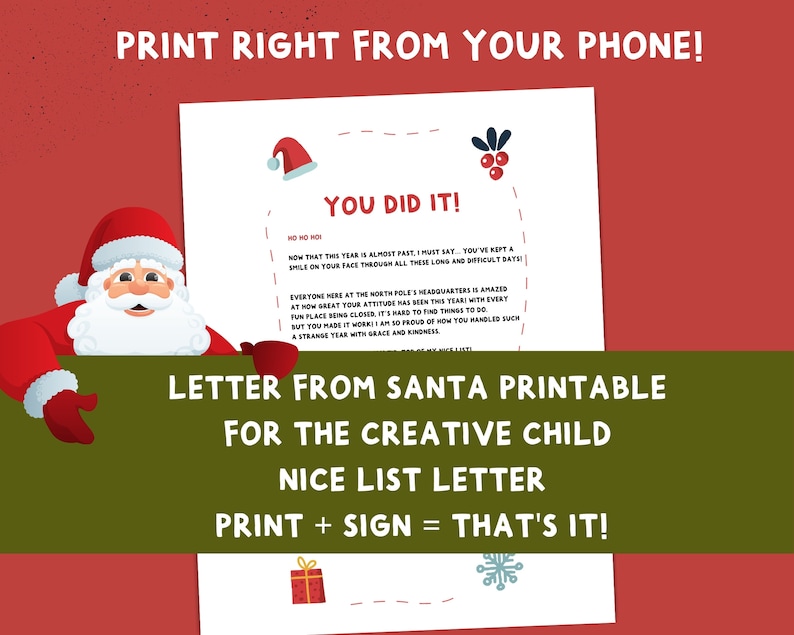 Santa Letter Printable for the Creative Child Printable - Etsy