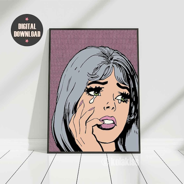 Crying Comic Girl - Etsy