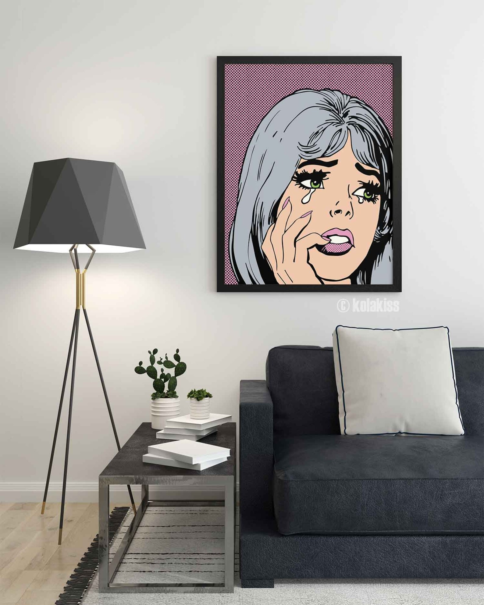 Pop Art Comic Girl Crying Girl Pop Art Sad Girl Print Retro - Etsy UK