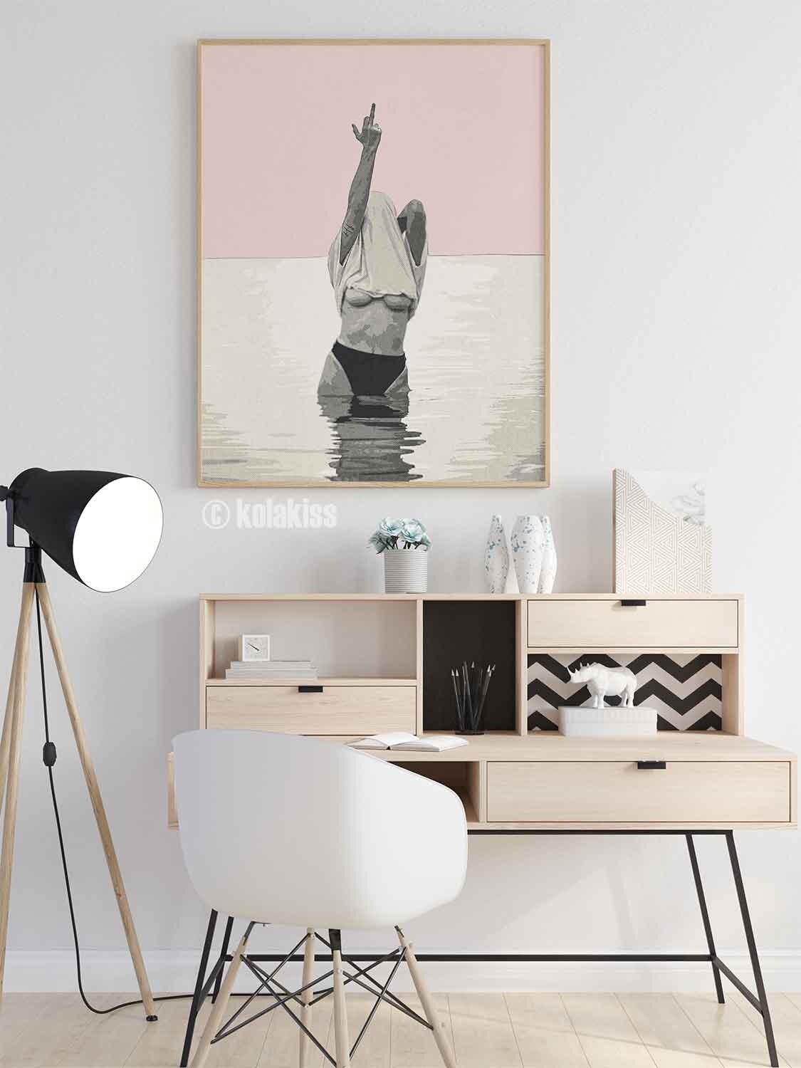 Middle Finger Print Swearing Poster Feminist Art Middle - Etsy