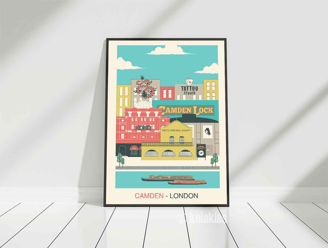 Camden Town Print, Camden Poster, London Travel Poster, Camden Wall Art ...