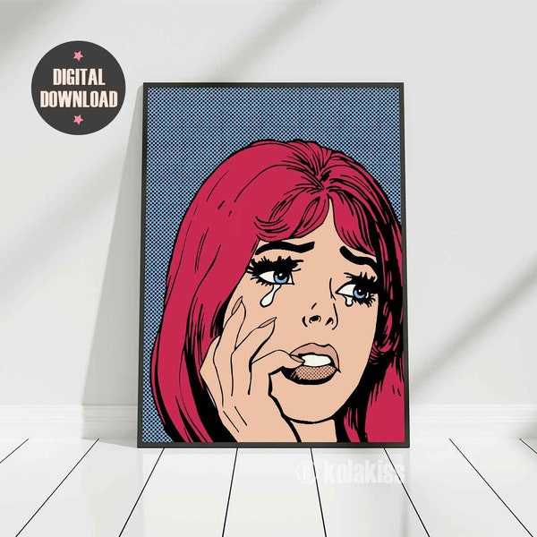 Sad Comic Girl - Etsy