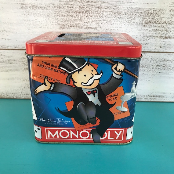 Vintage Monopoly Tin Bank | Etsy