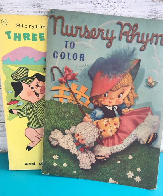 2 Vintage Childrens Coloring Books - Etsy