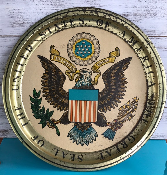 Stunning American Eagle Decorative Tin Serving Plate - Etsy