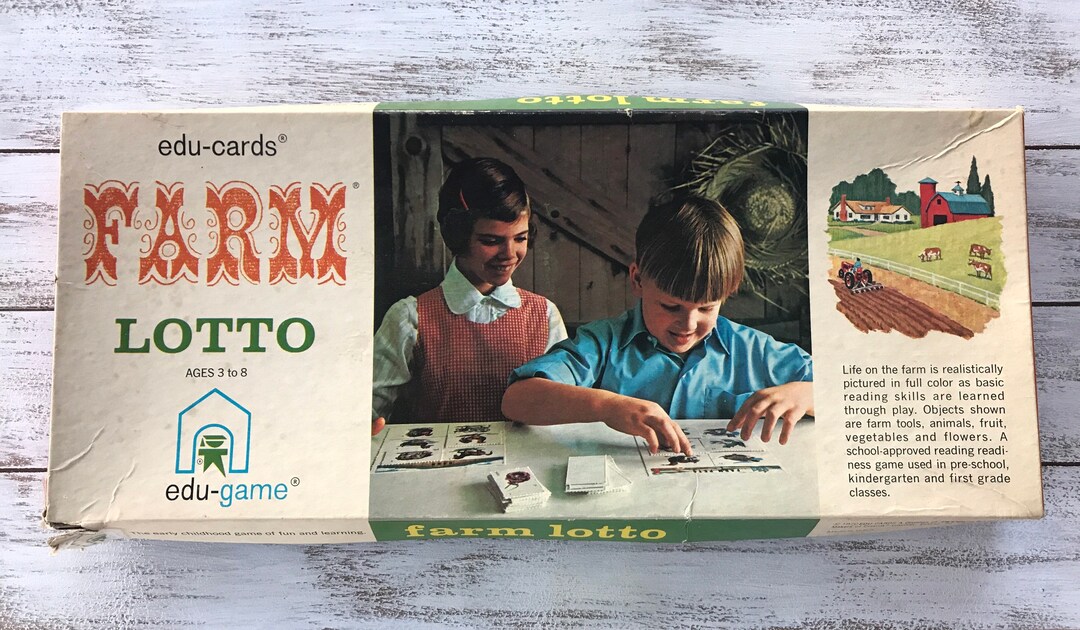 Vintage Edu-cards Farm Lotto Board Game - Etsy