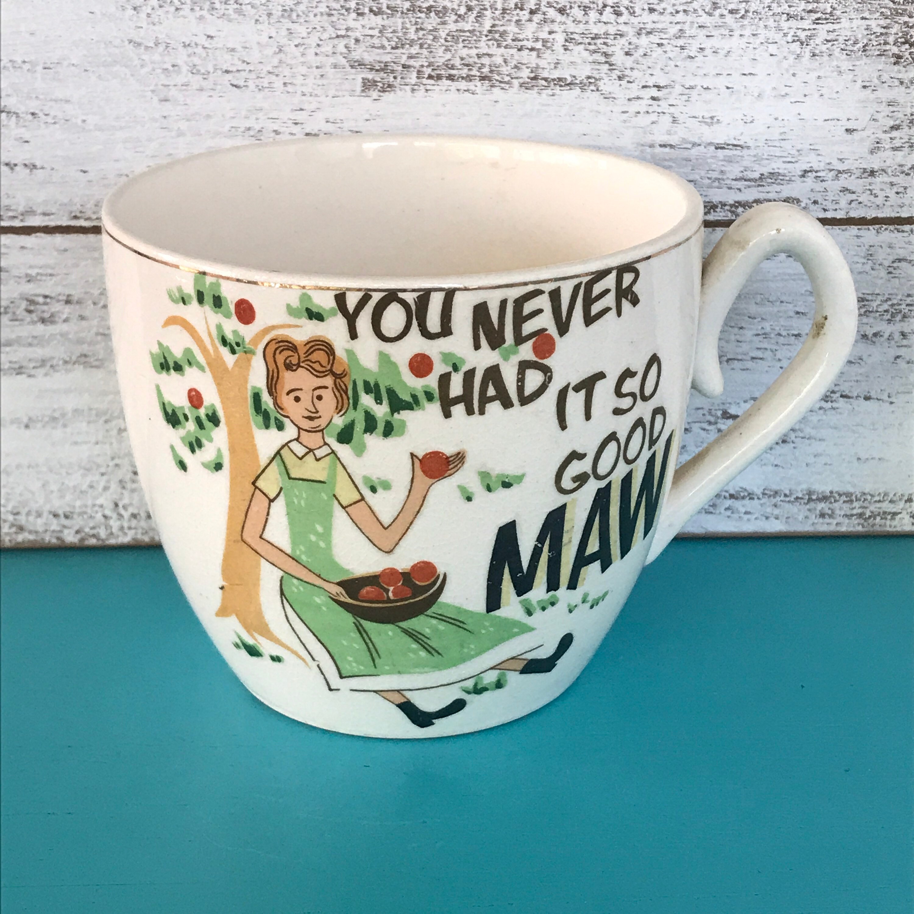 Kitschy Oversized Maw Crackle Mug - Etsy