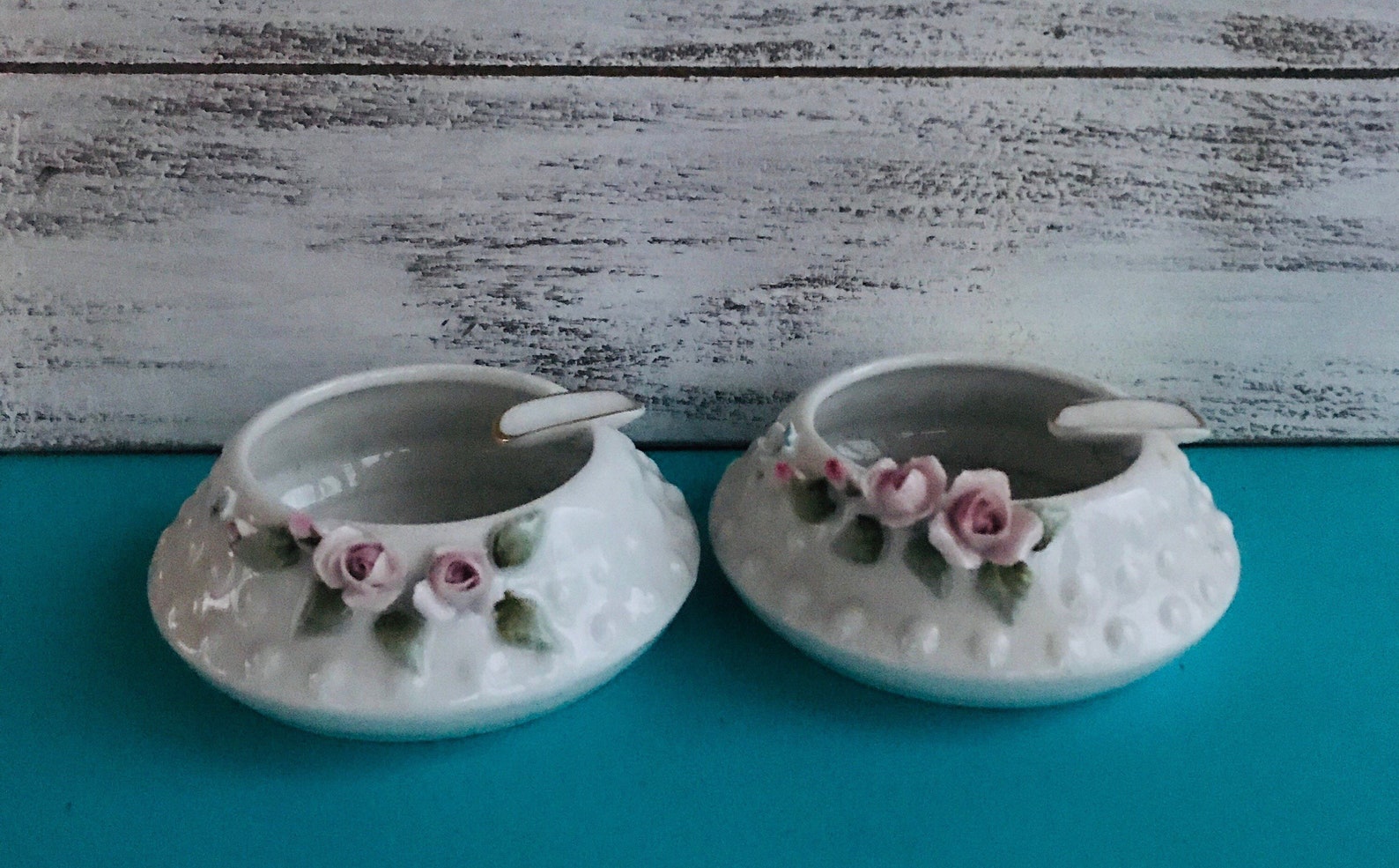 Beautiful Pink Raised Rose Vintage Ashtrays - Etsy
