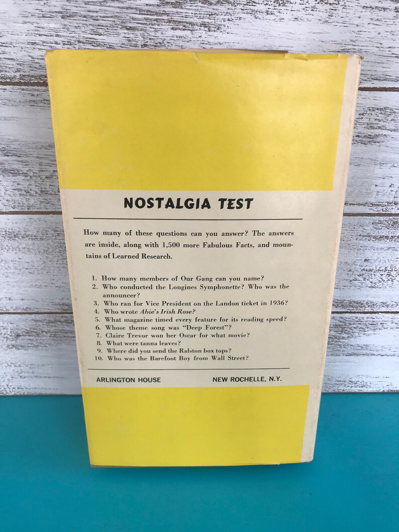 Vintage Nostalgia Quiz Book - Etsy