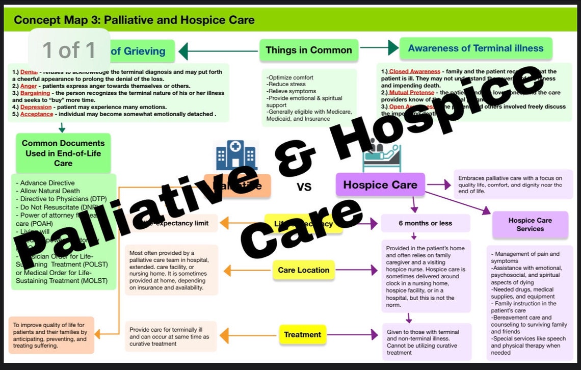Concept Map for Palliative and Hospice Care - Etsy France