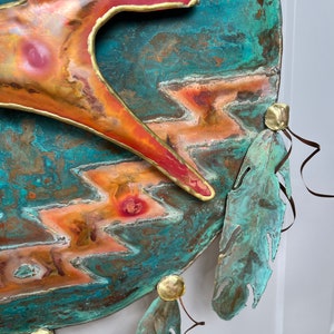 Vintage Copper Metal Art Wall Decor Southwest Native American Horse and ...