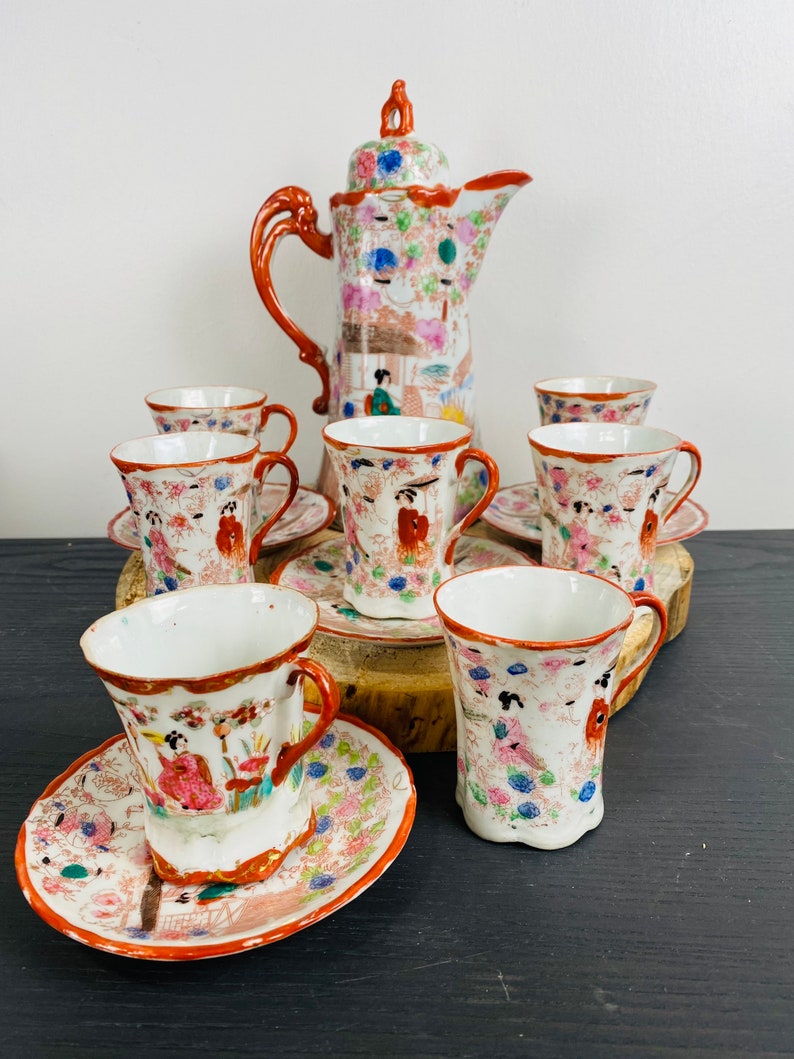 Vintage Asian Inspired Geisha Girl Tea Set or Chocolate Pot - Etsy