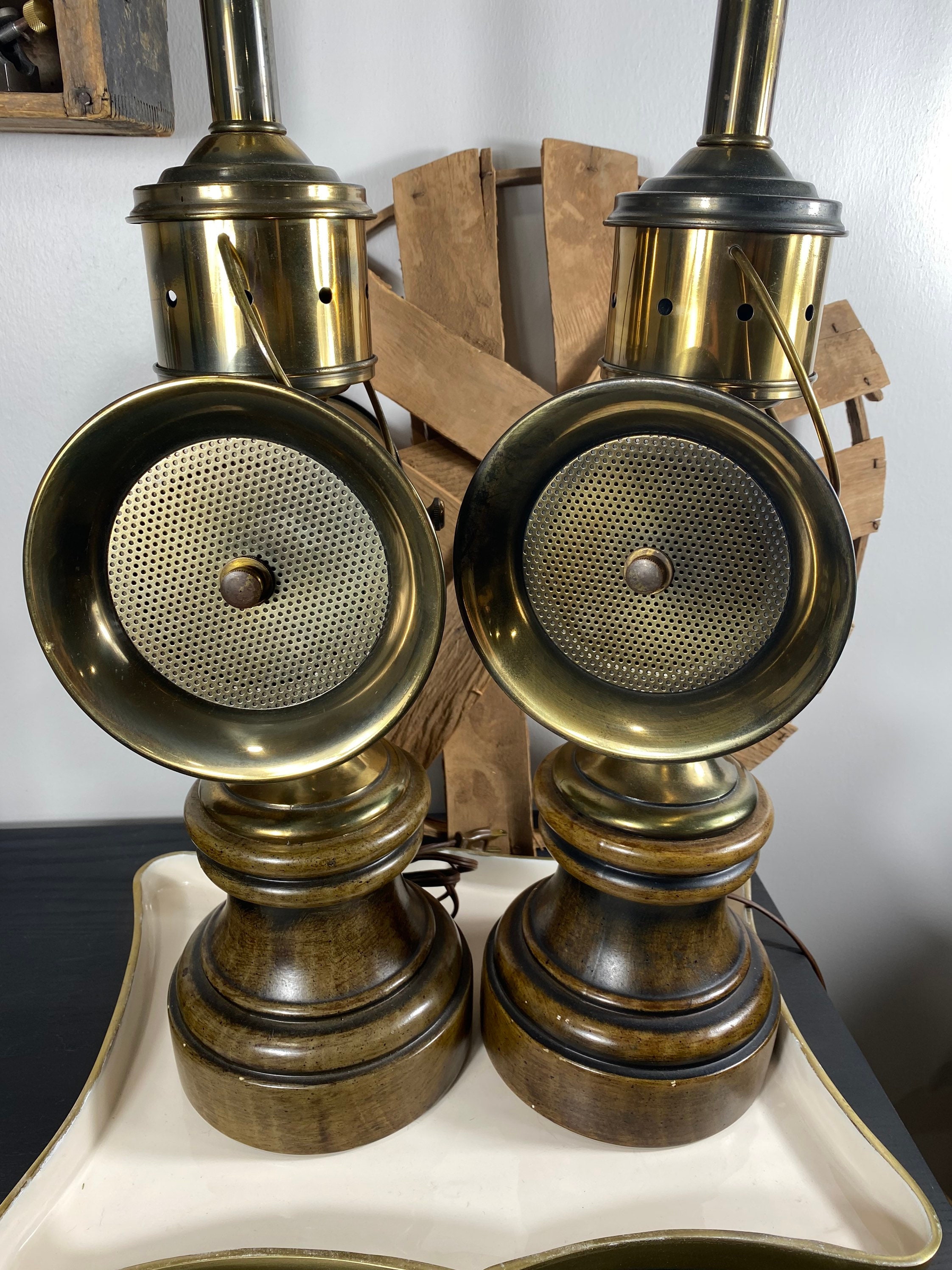 Vintage Automobile Table Lamps Car Head Light or Railroad - Etsy